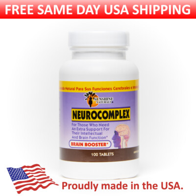 Sunshine Naturals Neurocomplex Brain Booster 100 Tablets Made in the ...