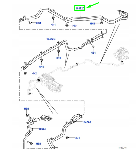 LAND ROVER RANGE ROVER IV L405 Heater Water Rear Hose LR096502 NEW ...