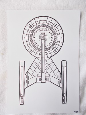 A4 Art Marker Pen Sketch Drawing USS Starship Discovery from Star Trek ...