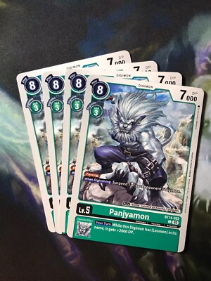x4 Playset Digimon PANJYAMON BT14-052 Green Common TCG | eBay