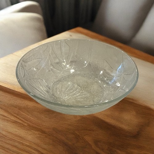 Vintage KIG of Indonesia Hibiscus Clear Glass Textured Bowl 6 5/8 Inch ...