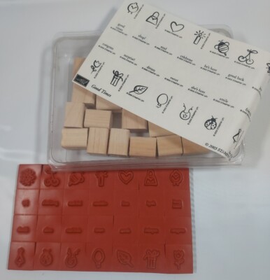 Stampin up Good Times Retired Unmounted Set 28 Rubber Wood Stamp Luck ...