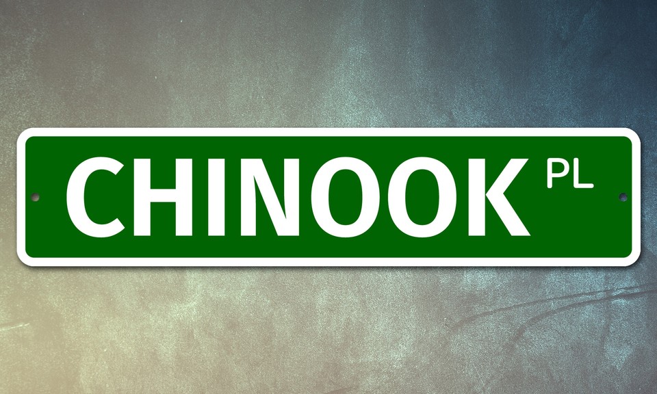 5639 SS Chinook 4" x 18" Novelty Street Sign Aluminum | eBay