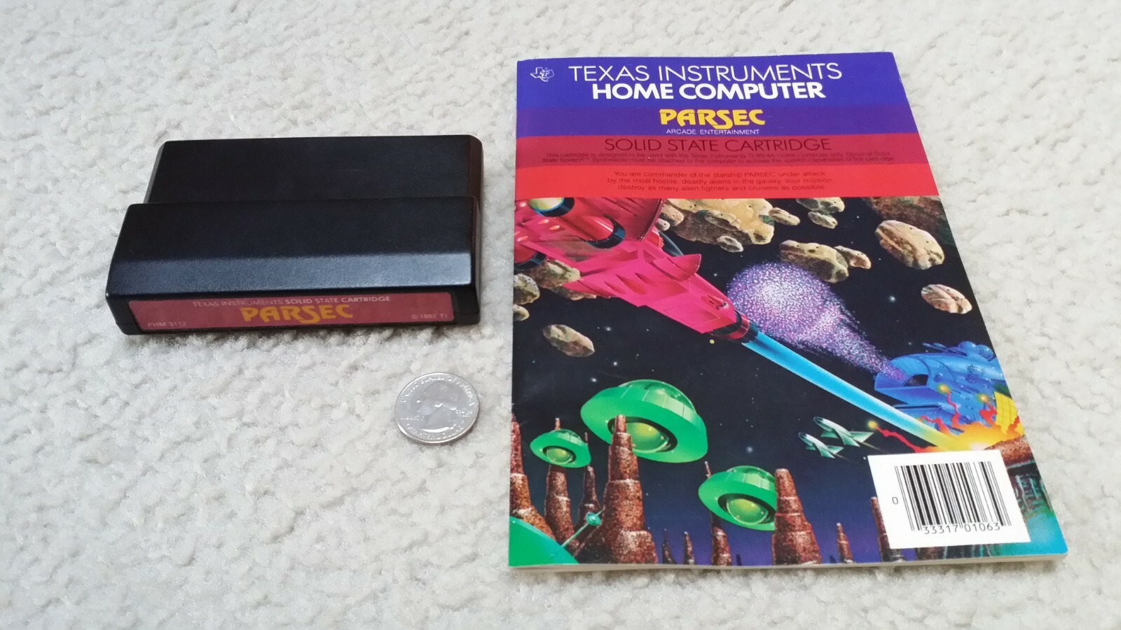 Texas Instruments TI-99 4A computer cartridge & manual, Parsec | eBay