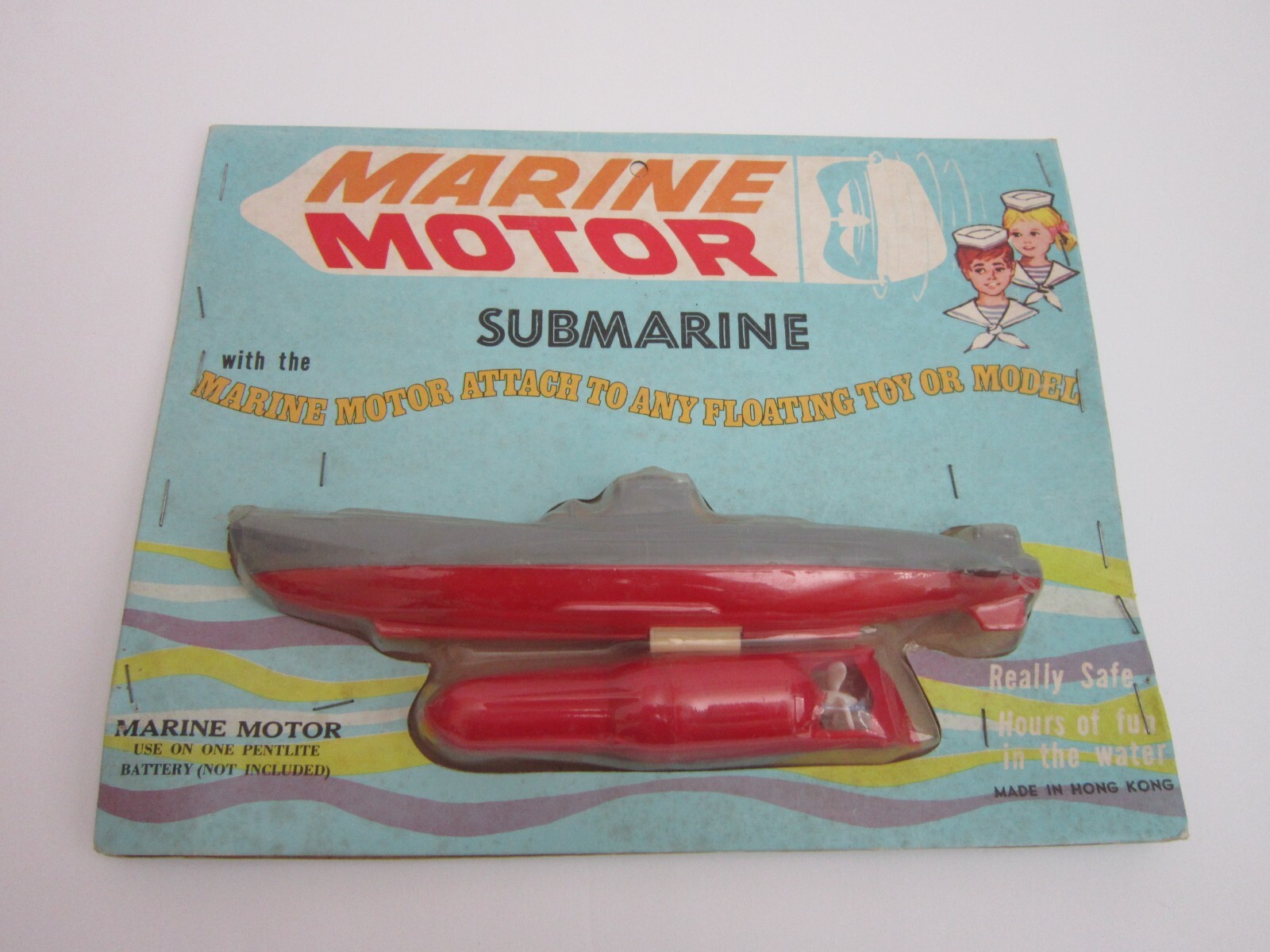 Vintage MARINE MOTOR SUBMARINE BATTERY OPERATED TOY MADE IN HONG KONG ...