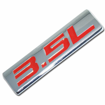 CHROME RED METAL 3.5L ENGINE RACE MOTOR SWAP EMBLEM BADGE FOR TRUNK ...