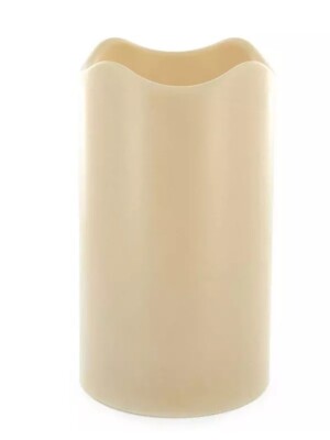 Ivory Outdoor Waterproof Battery Operated LED Pillar Candles 4x7 Inch ...
