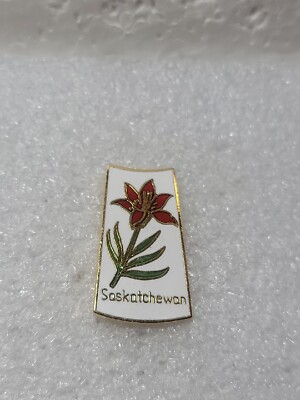 Saskatchewan Serenity Regina Flower Pin Lily Vintage Enamel Clutch Back ...
