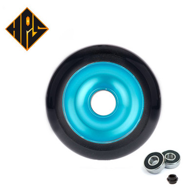 2X PRO STUNT SCOOTER BLUE SOLID METAL CORE WHEELS 100mm 88A ABEC 9 ...