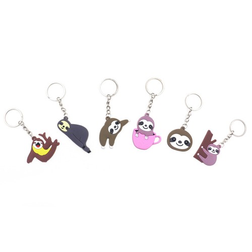 Pvc Sloth Keychain Key Rings Holder Gift Bijoux Sac Téléphone Pendant ...