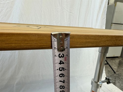 Boat Rectangular Teak Table Top 25.6x59.1 Inch Star Inlay Round Corner ...