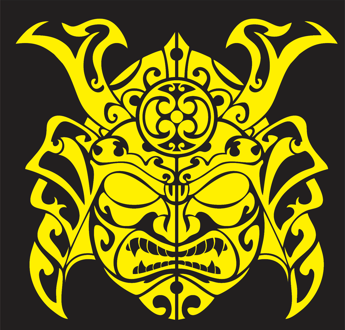 Samurai Mask Stencil