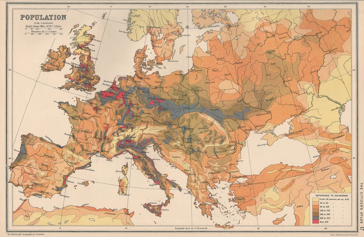 Population Density Map Europe