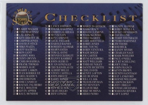 1997 Topps Stars Checklist Checklist 0q1p | eBay