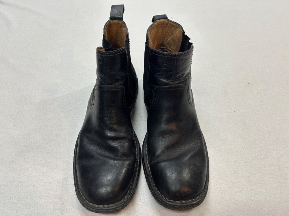 Men's black Leather BORN Chelsea Pull-On Boots Sz 12M | eBay