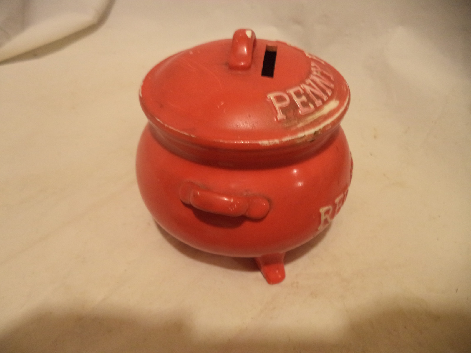 Vintage Penny Pot LEGO Japan Ceramic RED KETTLE Piggy Bank | eBay