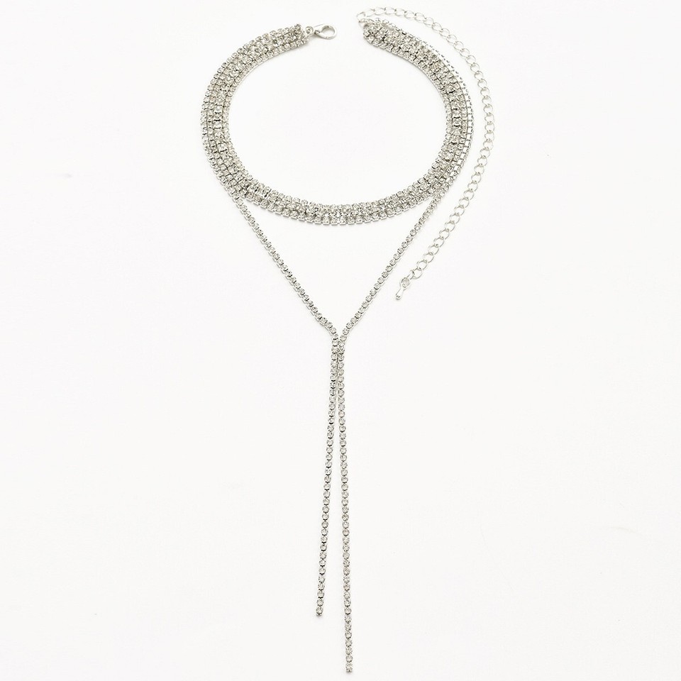 925 Silver Plated Layer Link Twist Punk Stick Love Couple Necklace ...