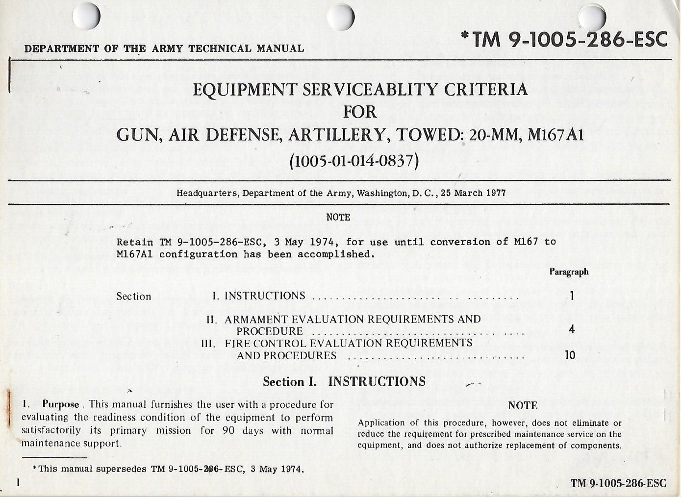 Historical book ESC for Gun, Air Defense, Artillery, Towed: 20-MM ...