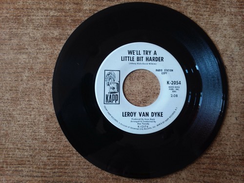 PROMO 1969 MINT--Leroy Van Dyke-We'll Try A Little Bit Harde/CRACK IN ...