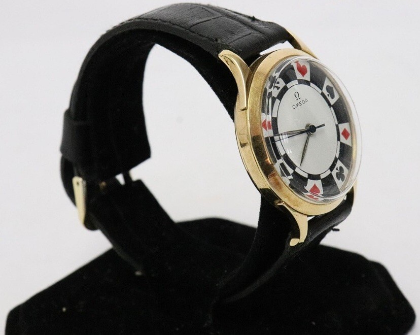 Omega 18k Rose Gold Watch Poker Naipes Dial - VERY RARE - Working Great ...