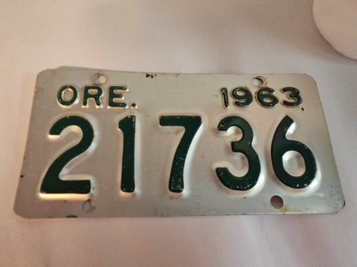 Vintage 1963 Oregon Motorcycle License Plate | eBay