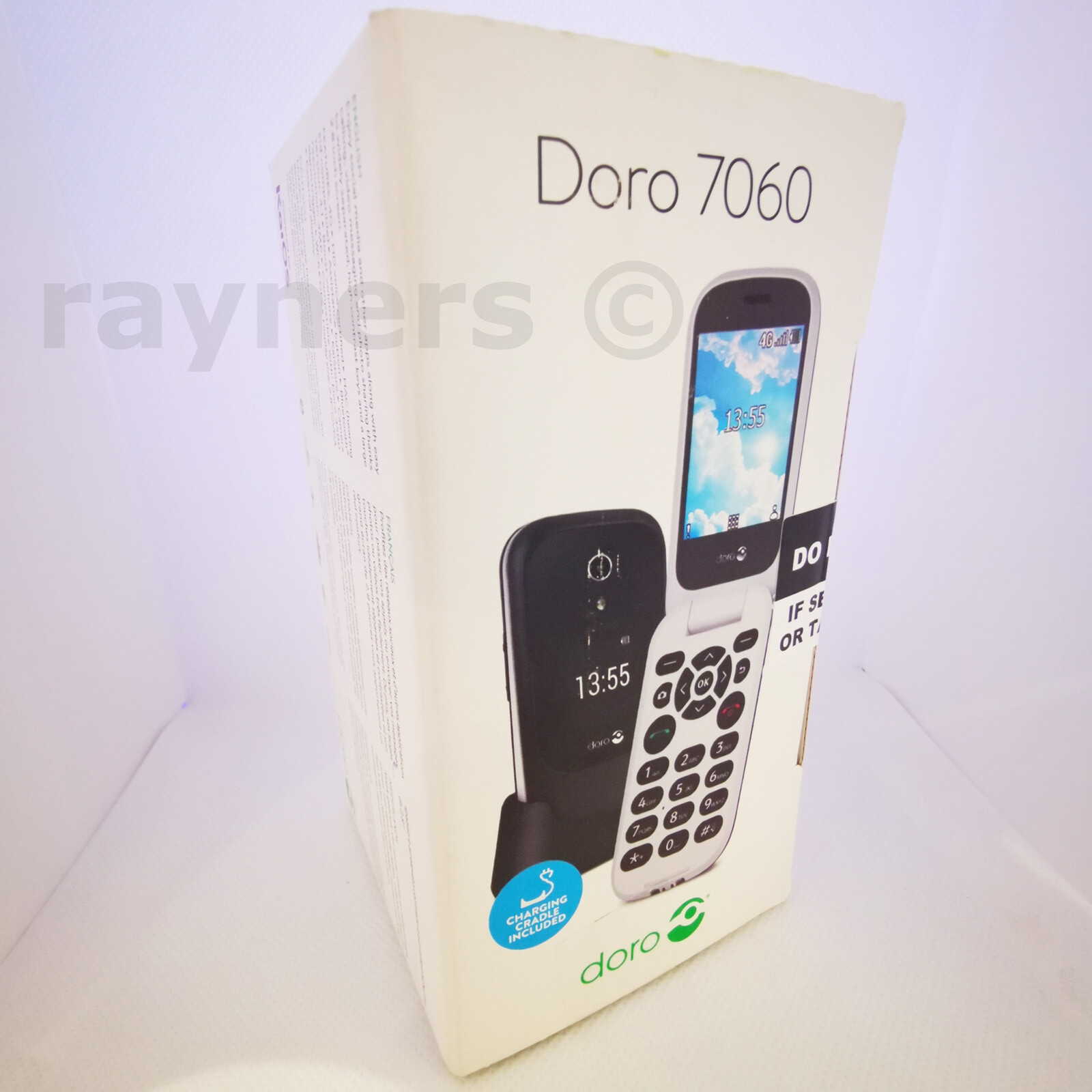 New Doro 7060 4G Unlocked Seniors Black Flip Phone + Cradle WhatsApp ...
