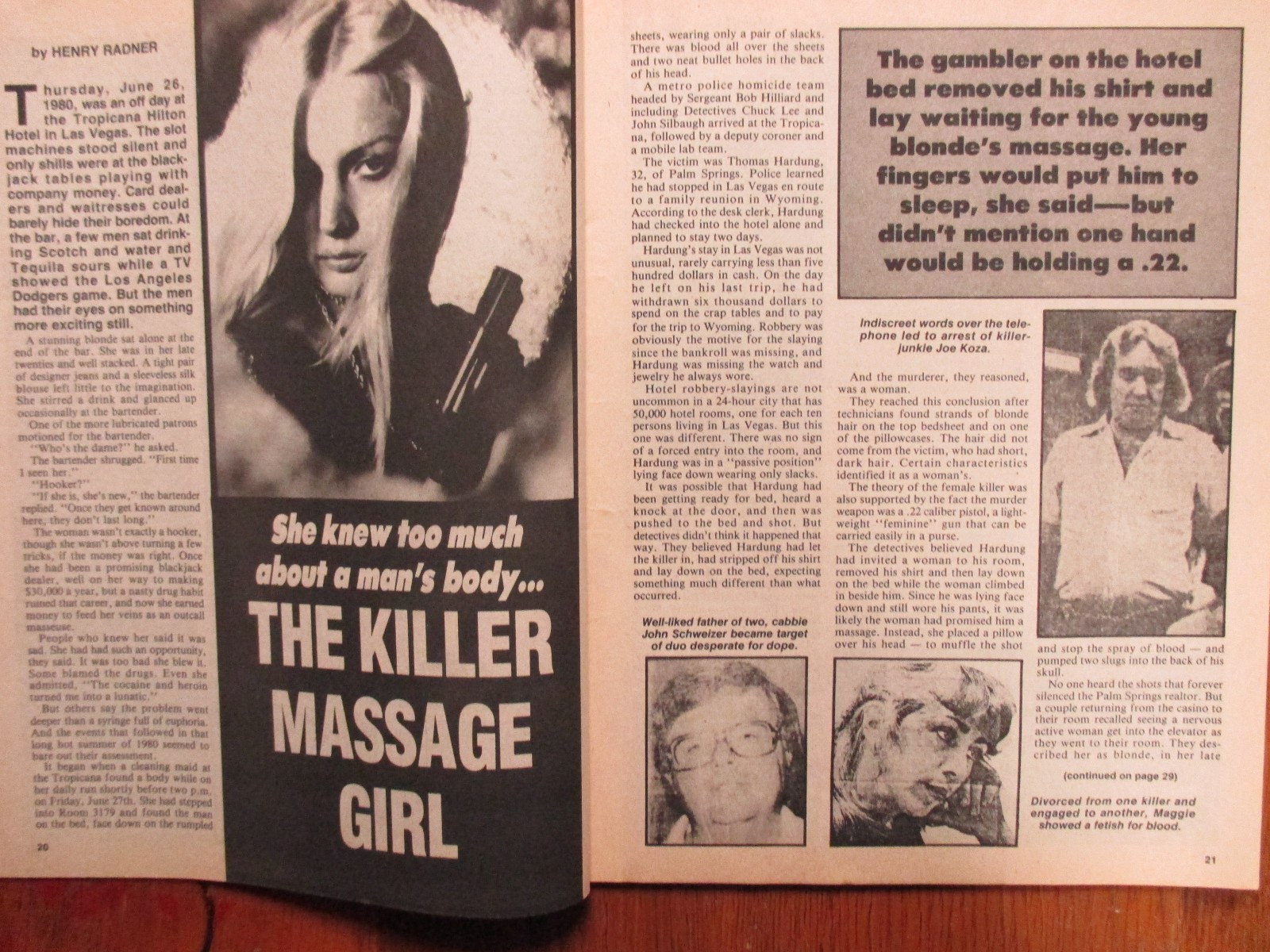 October, 1984 "Detective Dragnet" Magazine(MAGGIE JO KOZA/RONALD RAY ...