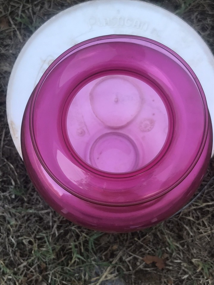 Rose Colored Glass Vase Hourglass Container Collect Approximately 7.5 ...