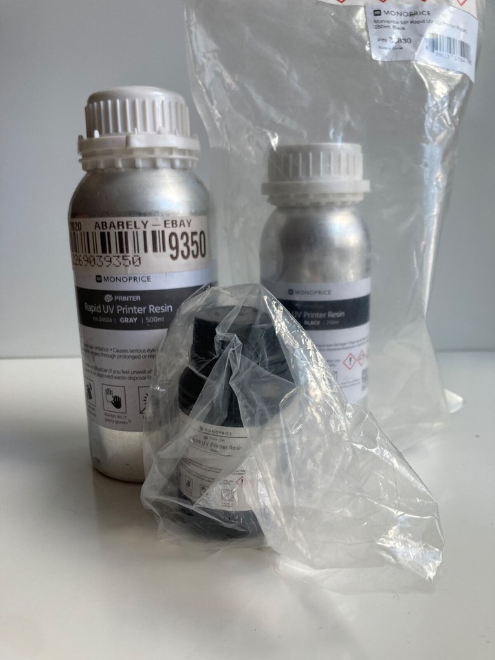 Monoprice MP Mini SLA LCD High Resolution Resin 3D Printer+3 Bottles of ...