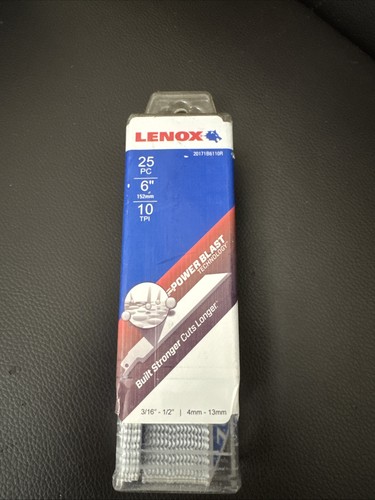 LENOX 6″ 10 TPI Multipurpose Reciprocating Saw Blade Pack of 25 New ...