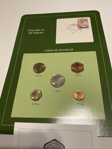 Coin Sets of All Nations Burma Myanmar, Union Of With Card - Rare Set ...