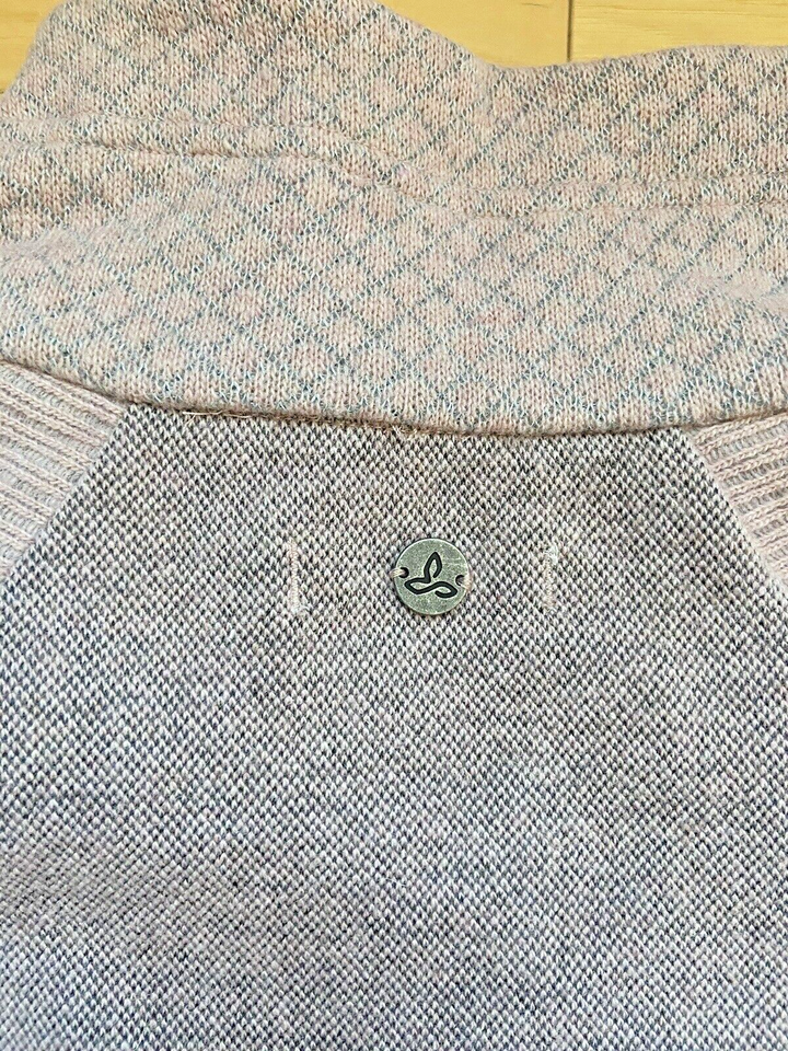 PrAna Women’s Snap Turtle Neck Wool Blend Sweater Sz Small Pink Gray ...