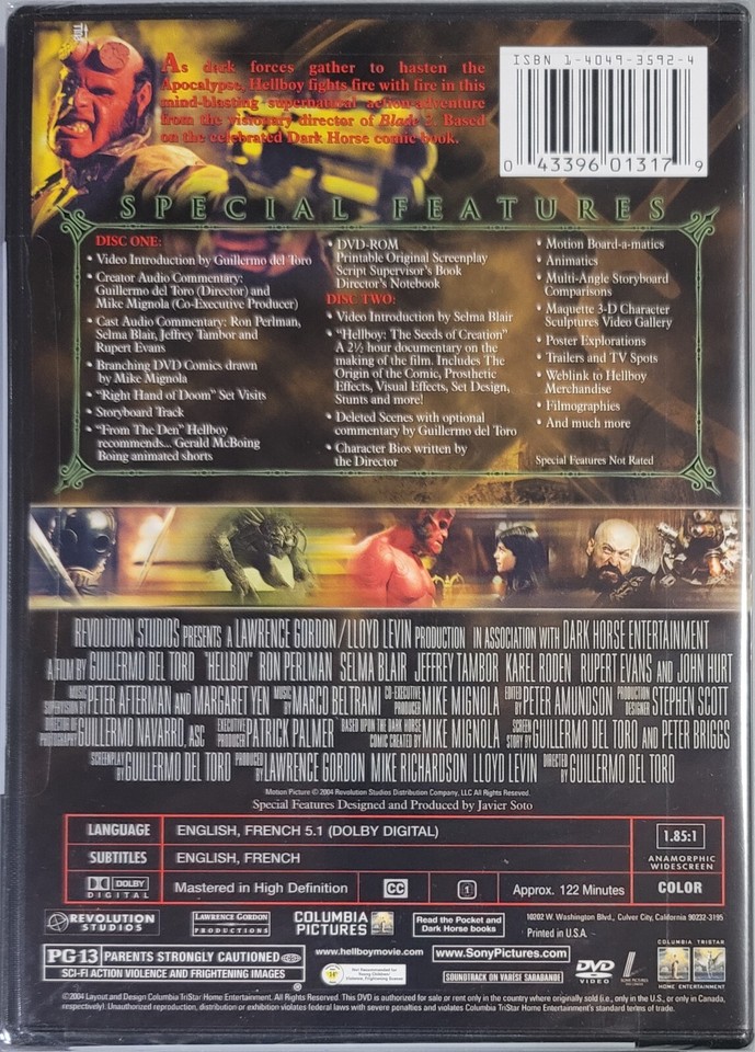 Hellboy (DVD, 2004, 2-Disc Set, Special Edition) Fantasy Action Movie Film 43396013179 | eBay