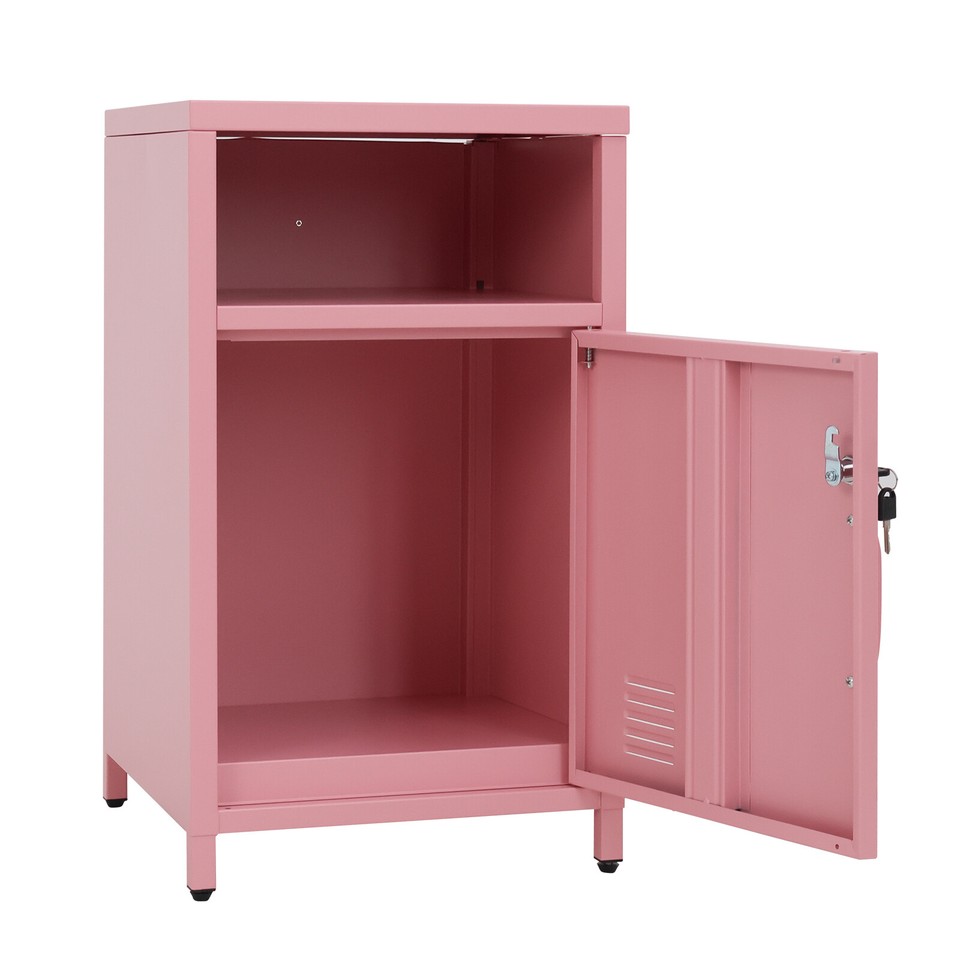Night Table Lockable End Table Coffee Table Metal Locker Bedside ...