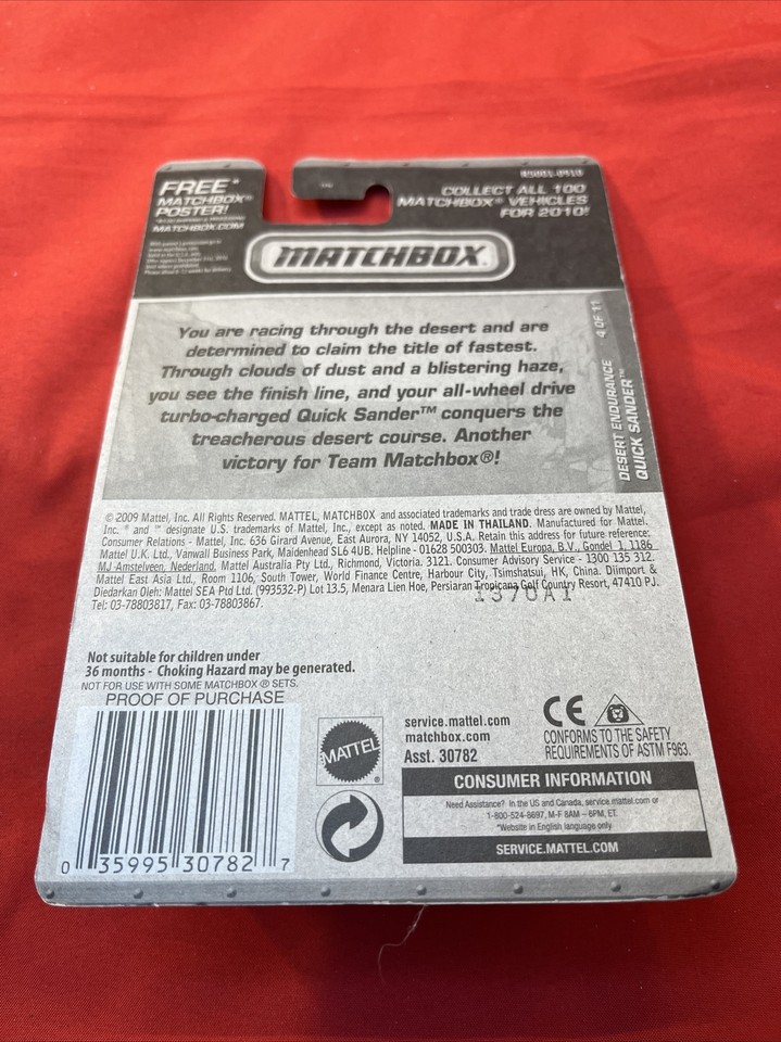 Matchbox Desert Adventure 1/14 (2008) Silver Quick Sander Toy Car #75 ...