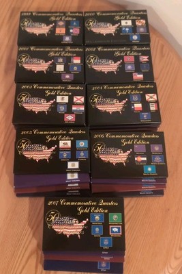 1999 To 2007 Commemorative Quarter Sets, Gold,platinum, Denver, Philly ...