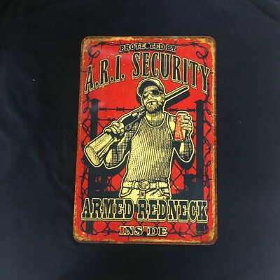 redneck security vintage no trespass sign tin sign second amendment | eBay