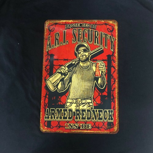 redneck security vintage no trespass sign tin sign second amendment | eBay