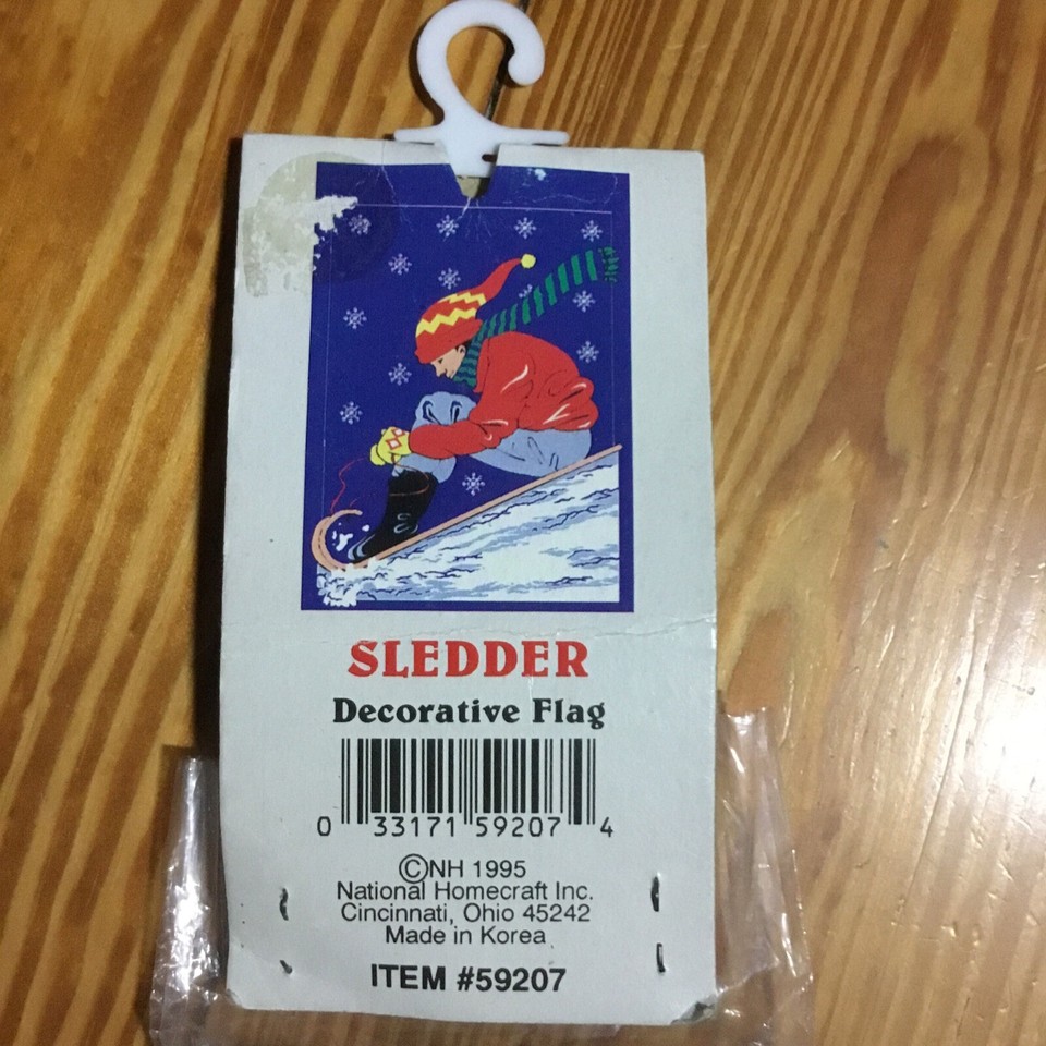 Winter Sled Ride Nylon Decorative Flag 29"x 41.5” Down Hill Sledder | eBay