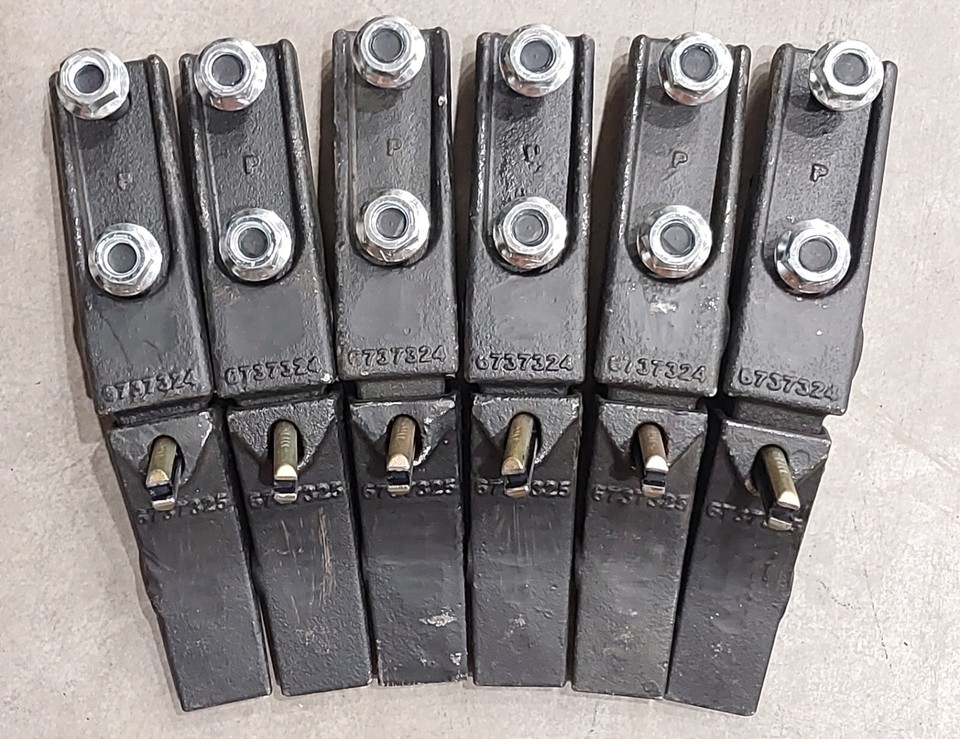 6pk Flush Mount Bolt On Bucket Teeth Skid Loader Track Loader or ...