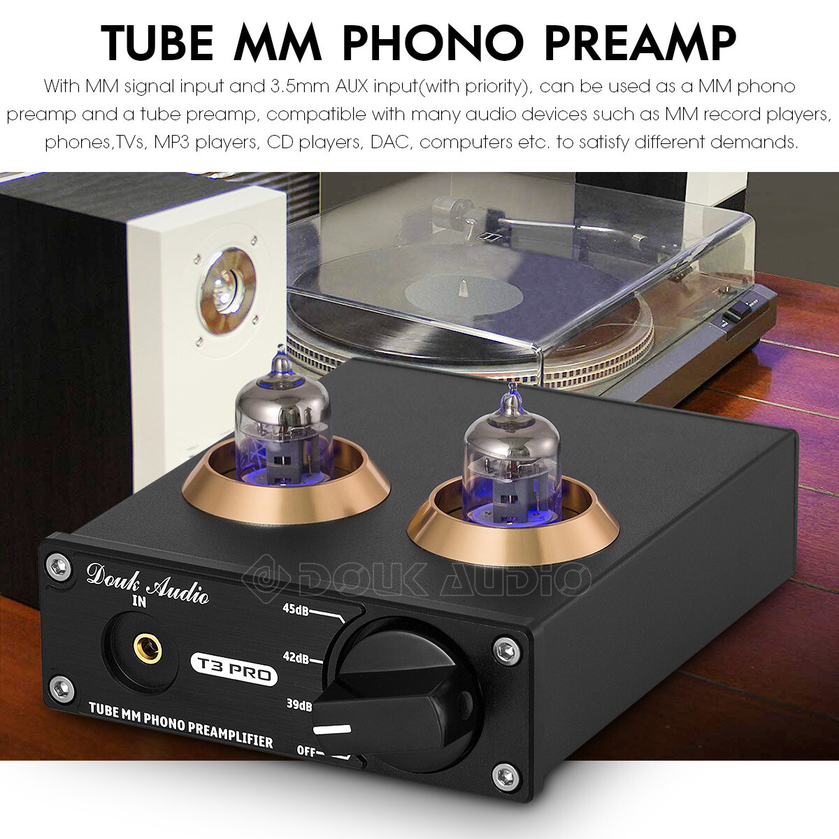 HiFi Valve Tube Phono Stage Preamp Stereo Turntable Amplifier Line ...