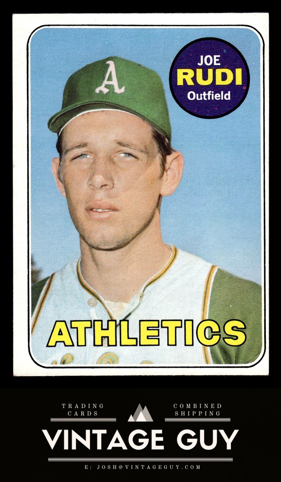 1969 Topps #587 Joe Rudi RC Vintage Oakland Athletics Baseball Card | eBay