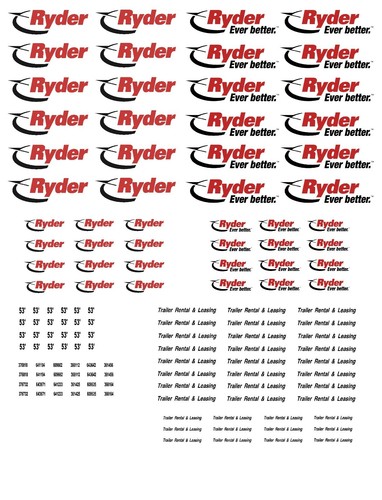 HO Scale Truck / Trailer Decals. " Ryder Truck Leasing " | eBay