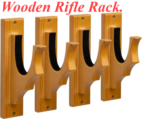 Rifle Gun Rack Wall Mount Wooden Shotgun Hooks Holder Single Gun ...