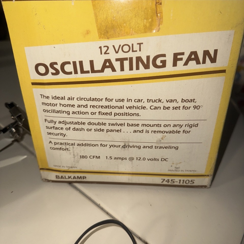 Vtg Napa 12 volt oscillating fan Auto RV Truck Farm 6” 745-1105 | eBay