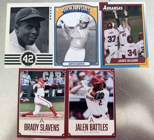 Arkansas Razorbacks Promo Baseball Card Pack #3 Baum Stadium SGA Jackie ...