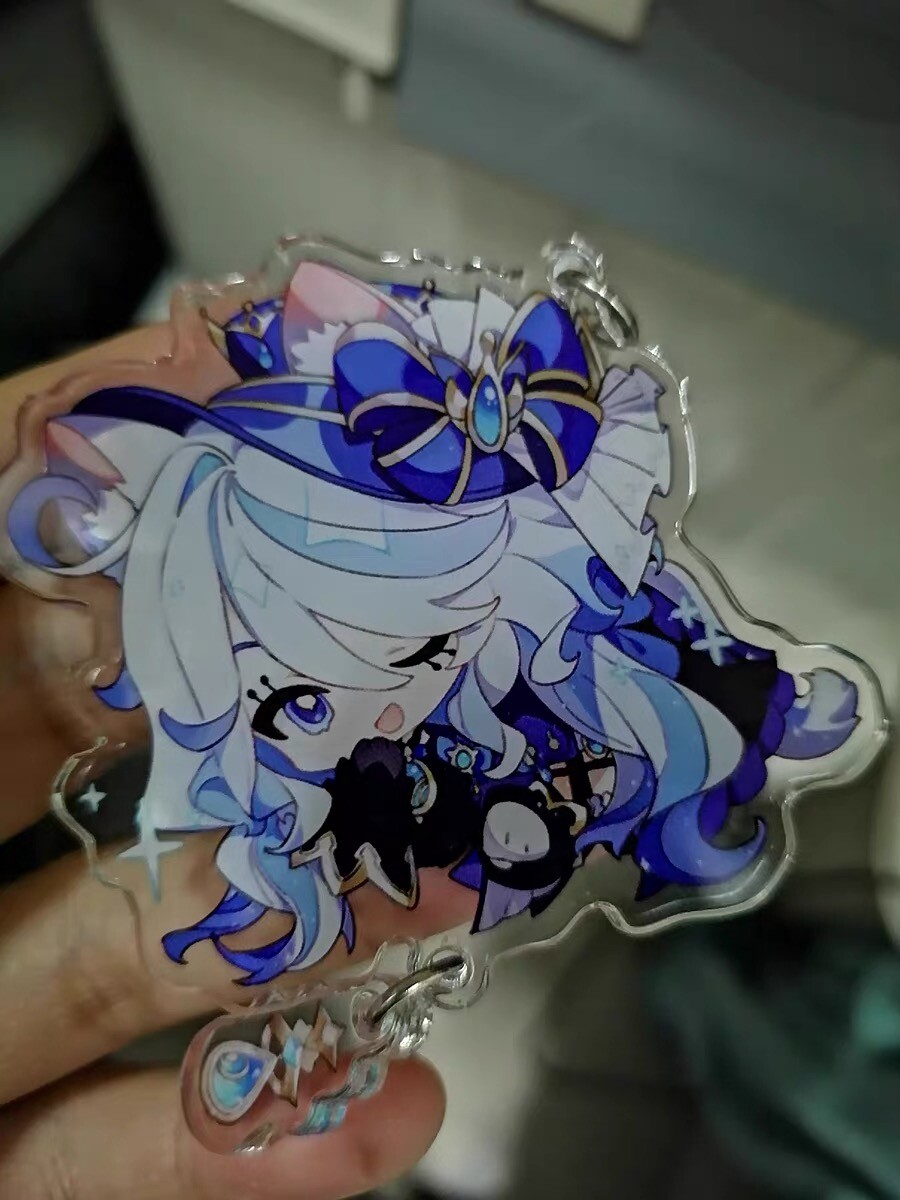 Genshin Impact Neuvillette Furina Focalors Cute Pendant Acrylic Keychain Keyring | eBay UK