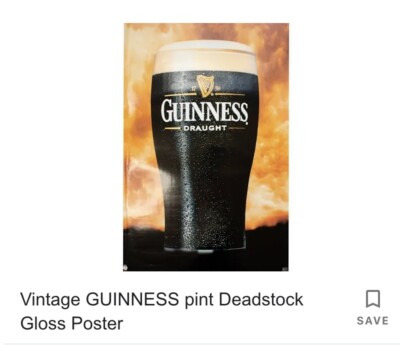HUGE! GUINNESS - POSTER / PRINT (A PINT OF GUINNESS) (SIZE: 40”x 60 ...
