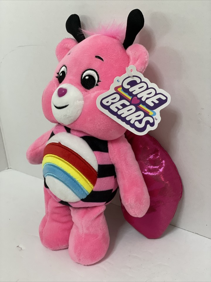 Care Bears Plush Cute Pink Cheer Bear Lady Bug Wings Rainbow Tummy 10 ...