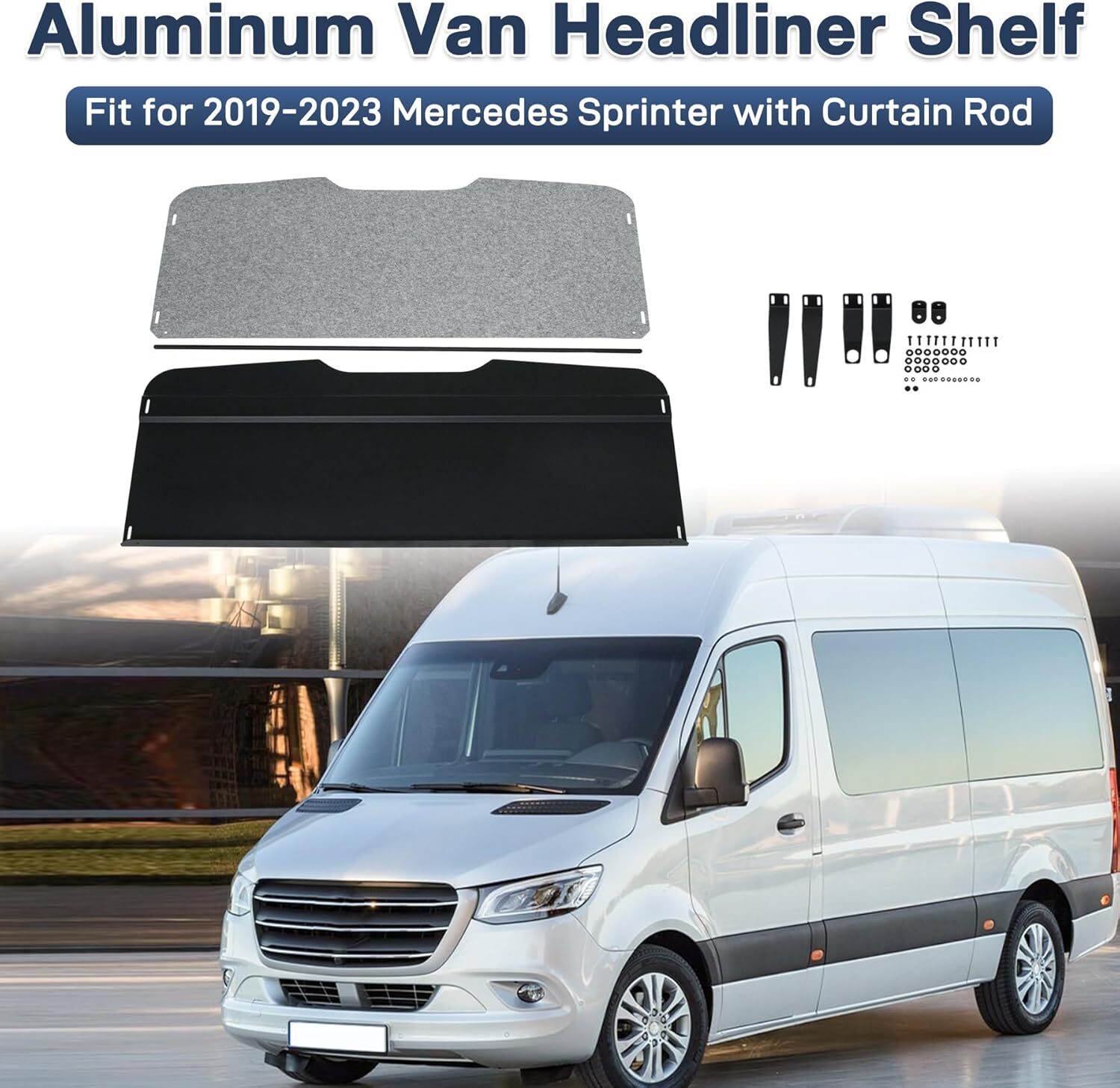 Aluminum Van Headliner Shelf For 2019-2024 Mercedes Sprinter with ...